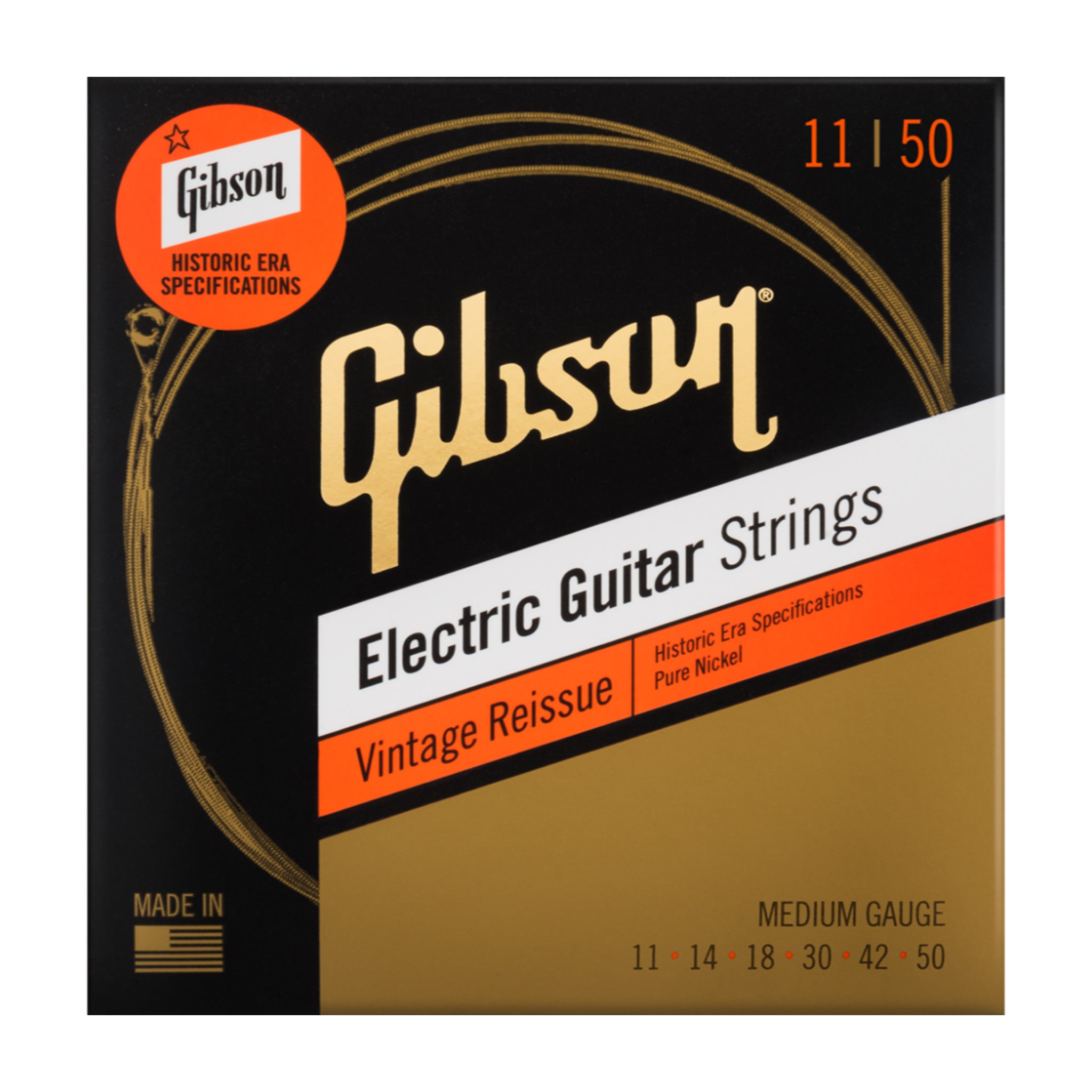 Gibson Vintage Reissue Electric Guitar Strings - Medium (11-50 ...